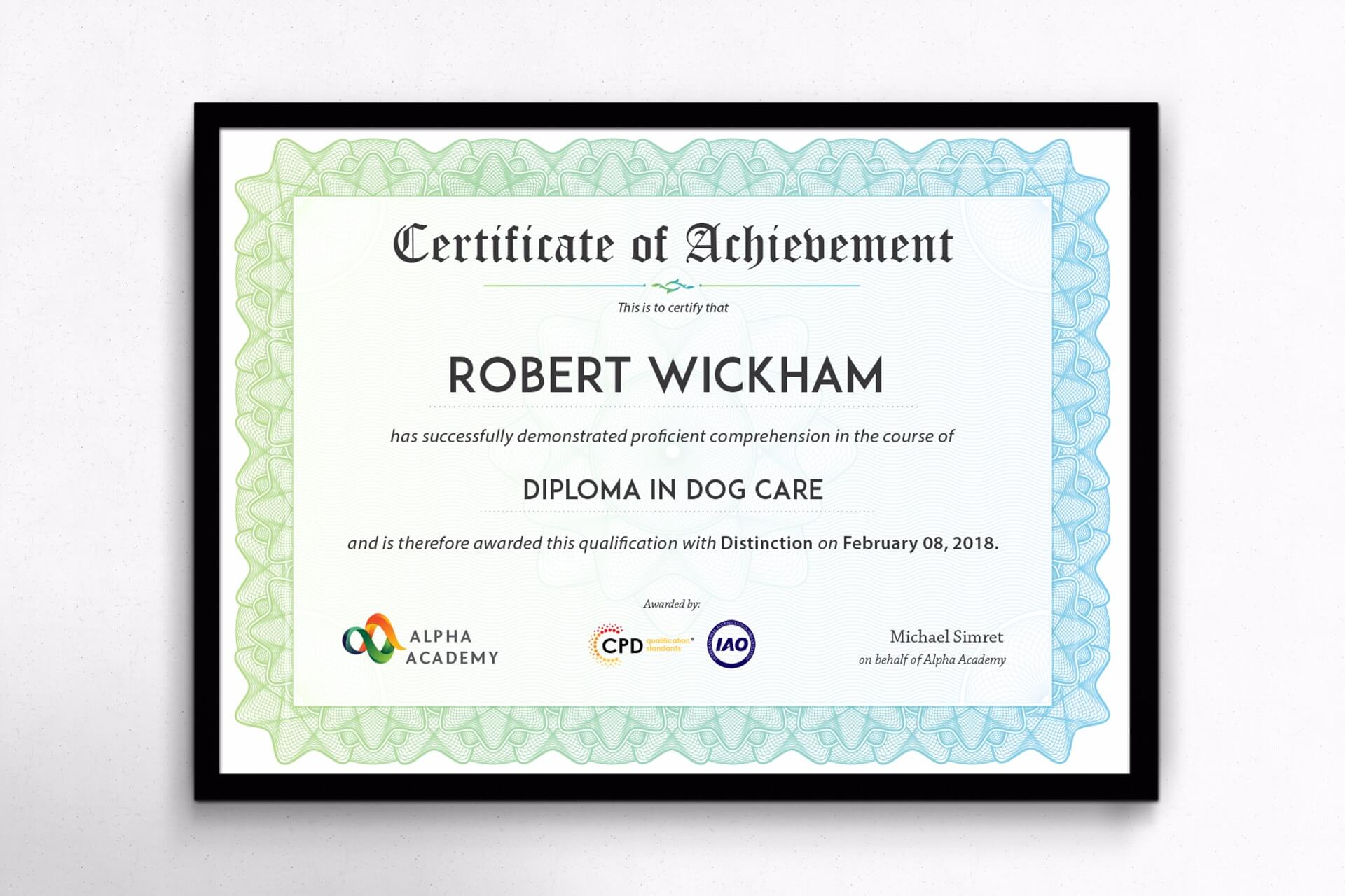 Alpha Academy Certificate Mockup for Alpha Academy site | Alpha Academy